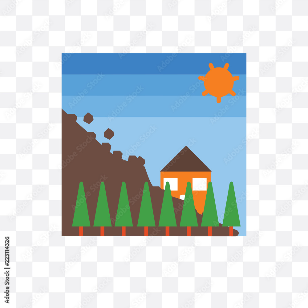 landslide icon isolated on transparent background. Simple and editable ...