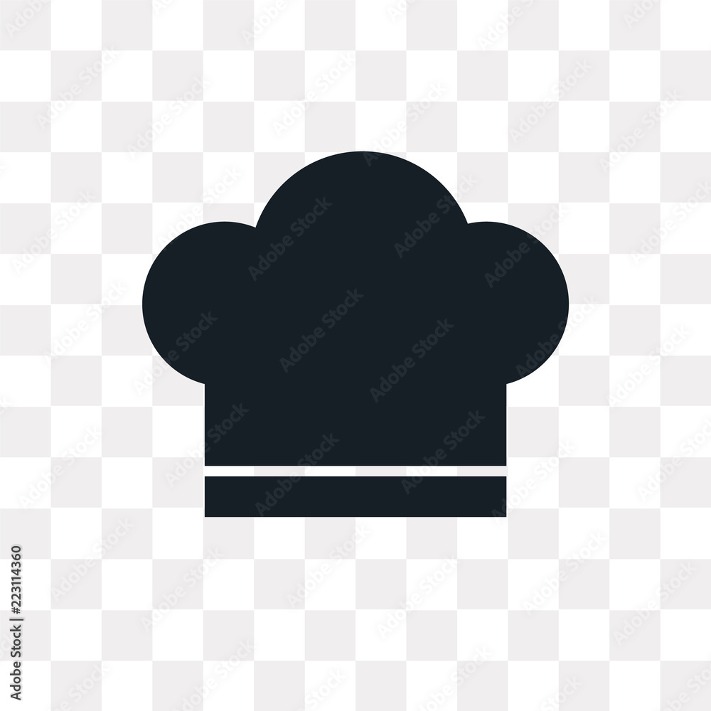 chef hat icon on transparent background. Modern icons vector ...