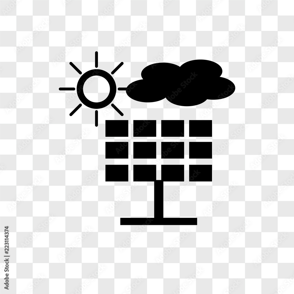 solar panel icons isolated on transparent background. Modern and ...