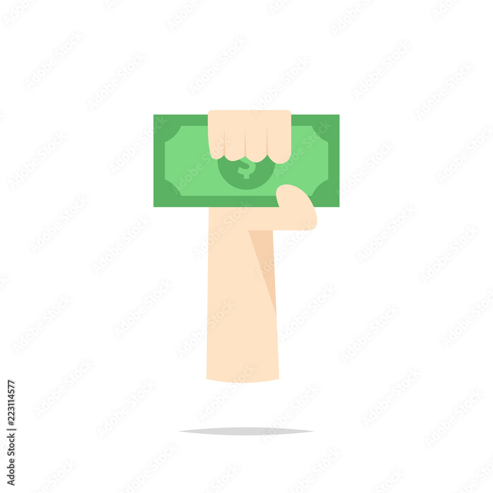Hand grabbing money vector isolated Stock Vector | Adobe Stock
