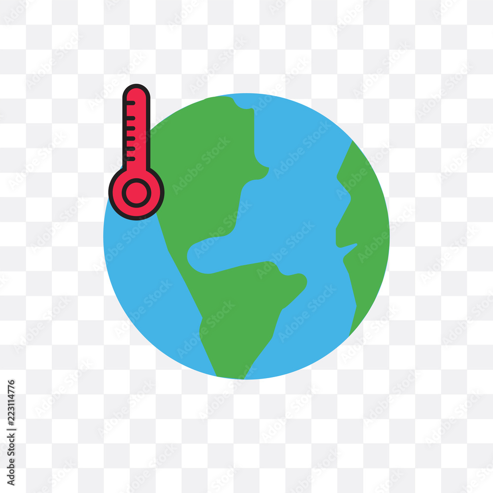 global warming icon isolated on transparent background. Simple and ...
