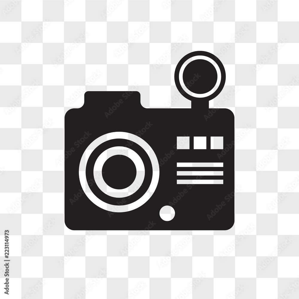Camera vector icon isolated on transparent background, Camera logo ...