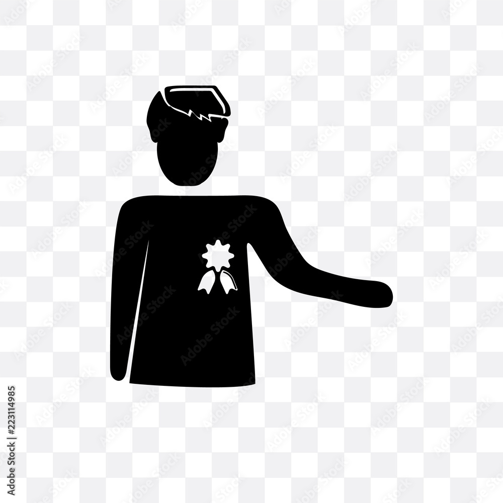 man with badge on his cheast icon isolated on transparent background ...