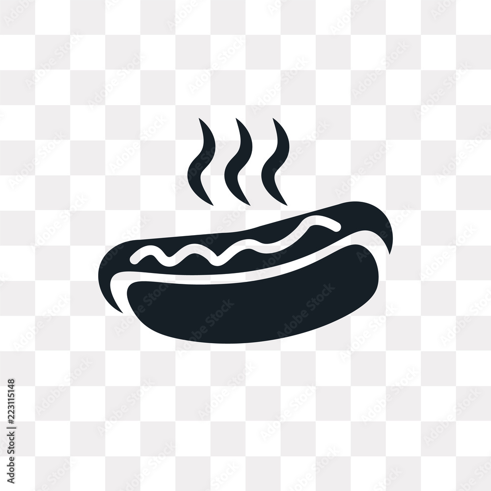 hot dog icon on transparent background. Modern icons vector ...