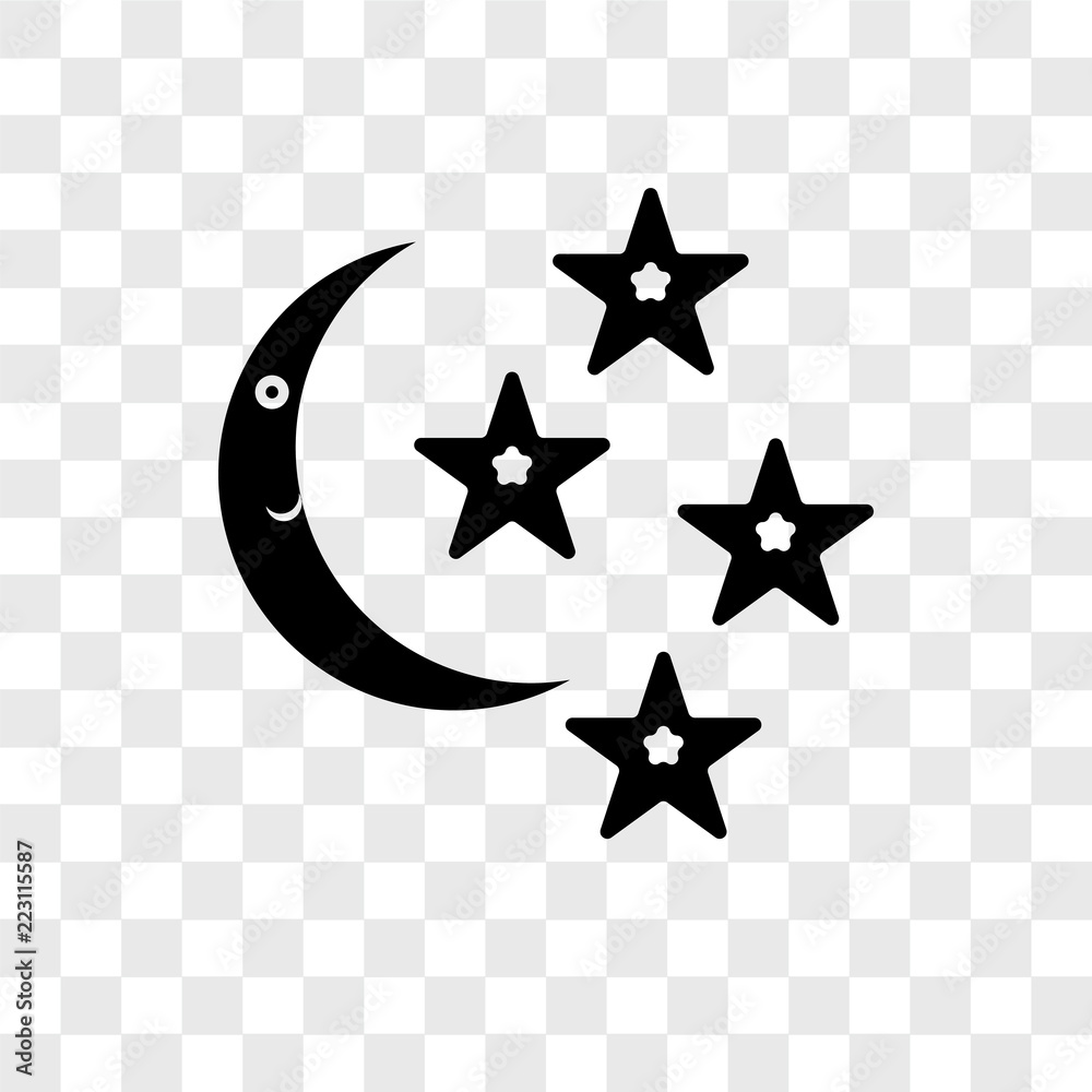 Vecteur Stock night icons isolated on transparent background. Modern ...