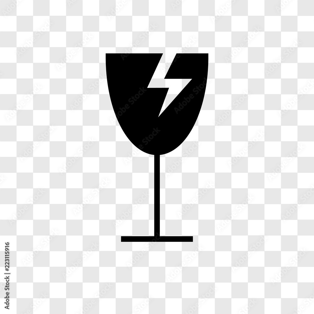 Fragile vector icon isolated on transparent background, Fragile logo ...