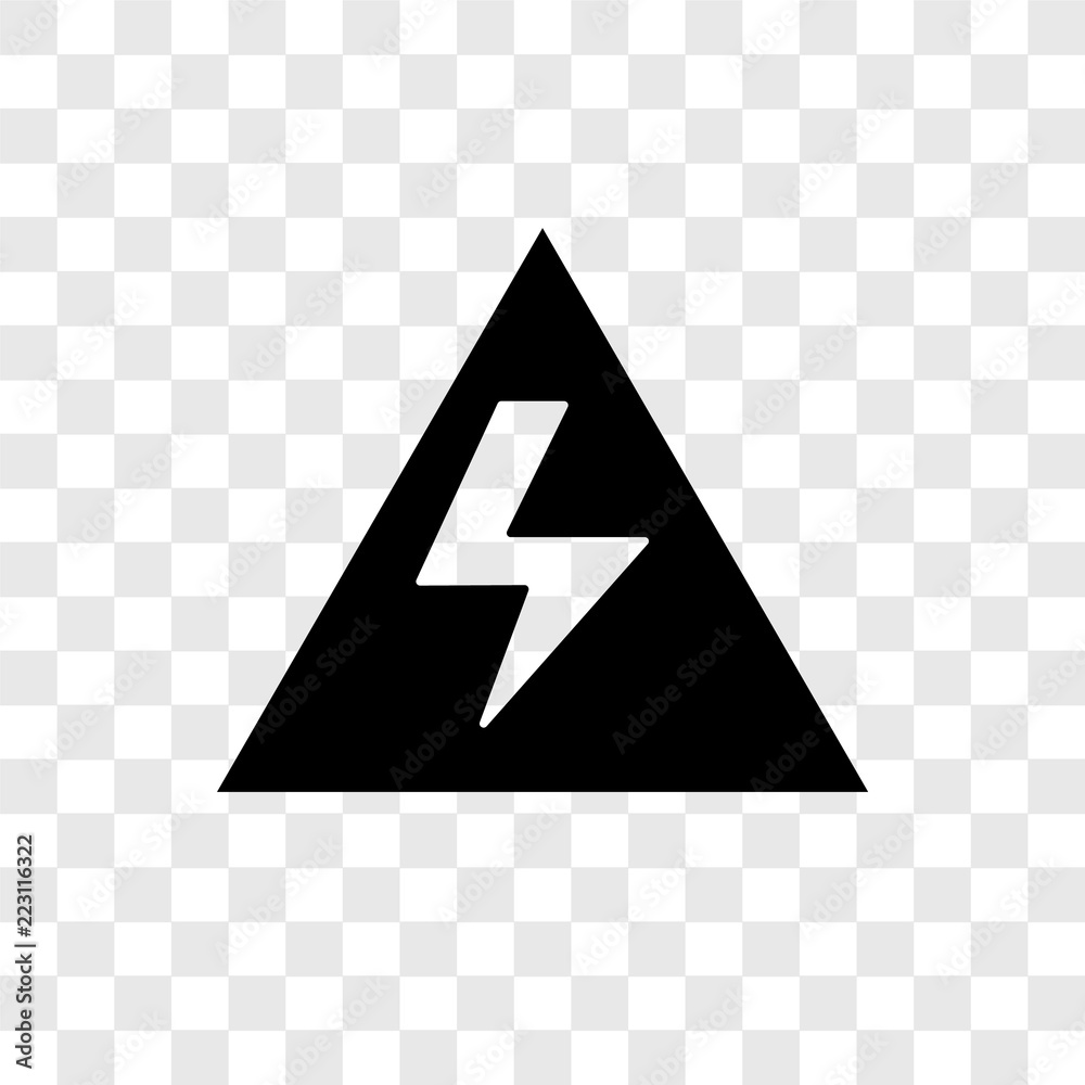 High voltage vector icon isolated on transparent background, High ...