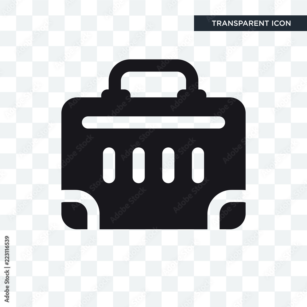 Rectangular briefcase vector icon isolated on transparent background ...