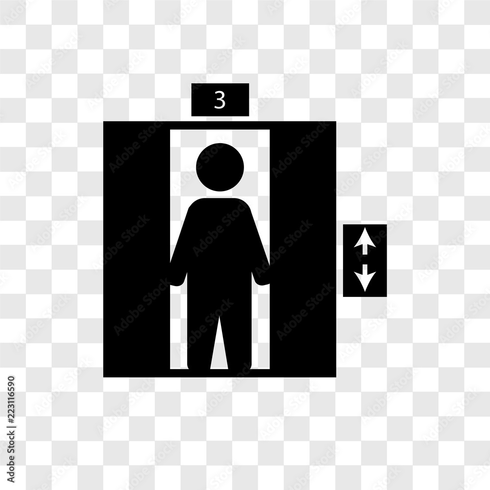Elevator vector icon isolated on transparent background, Elevator logo ...
