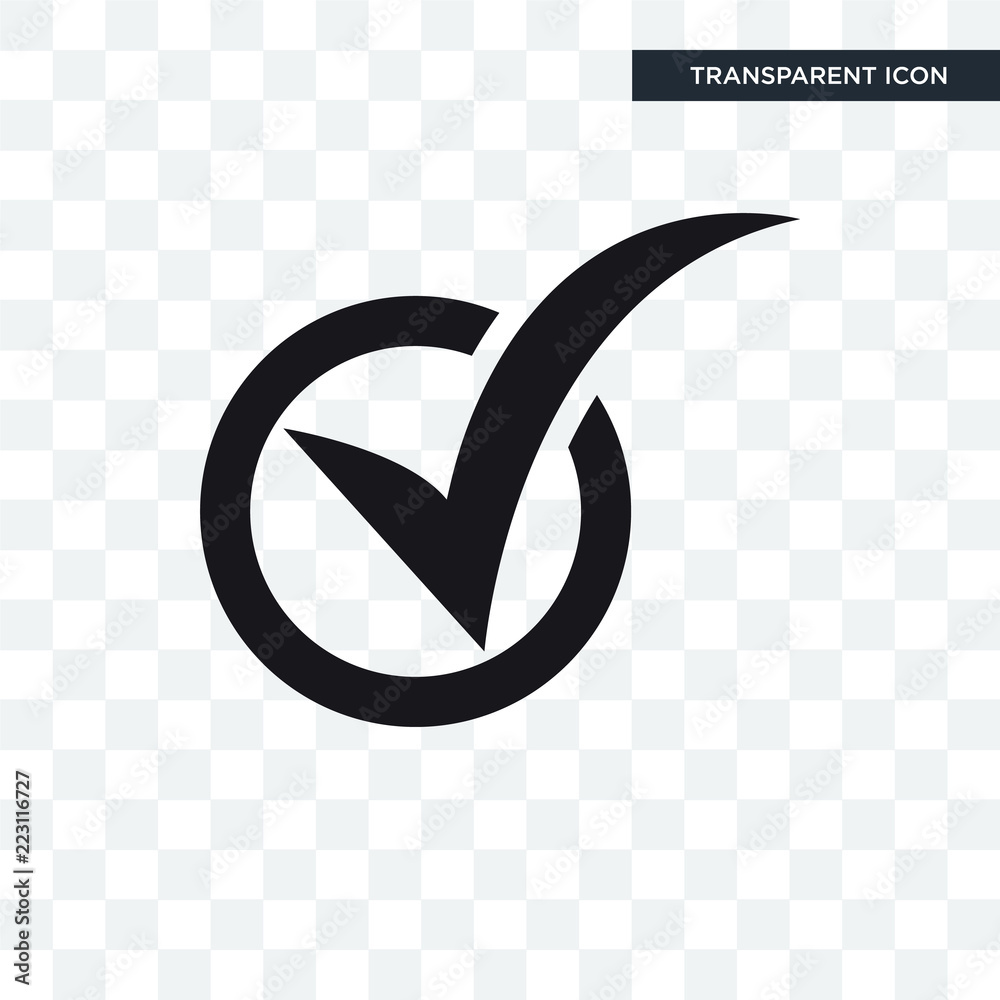 Tick mark vector icon isolated on transparent background, Tick mark ...