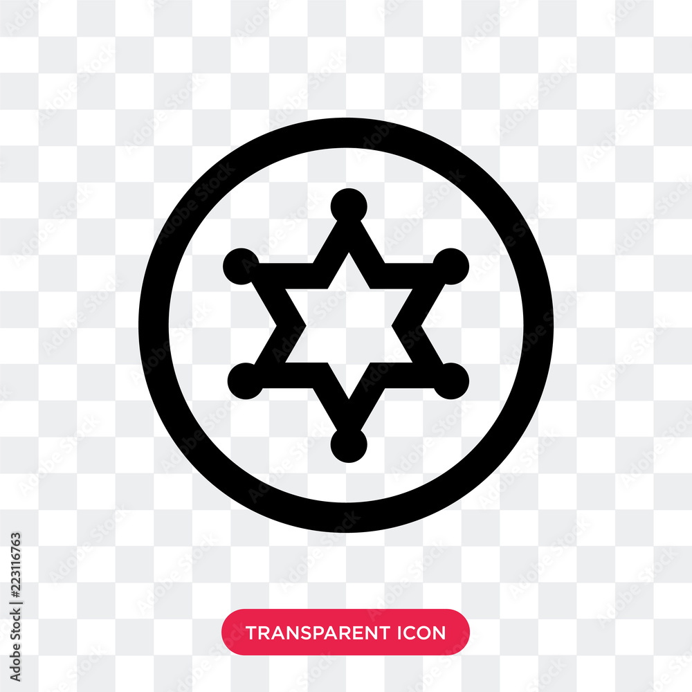 Sheriff Star vector icon isolated on transparent background, Sheriff ...