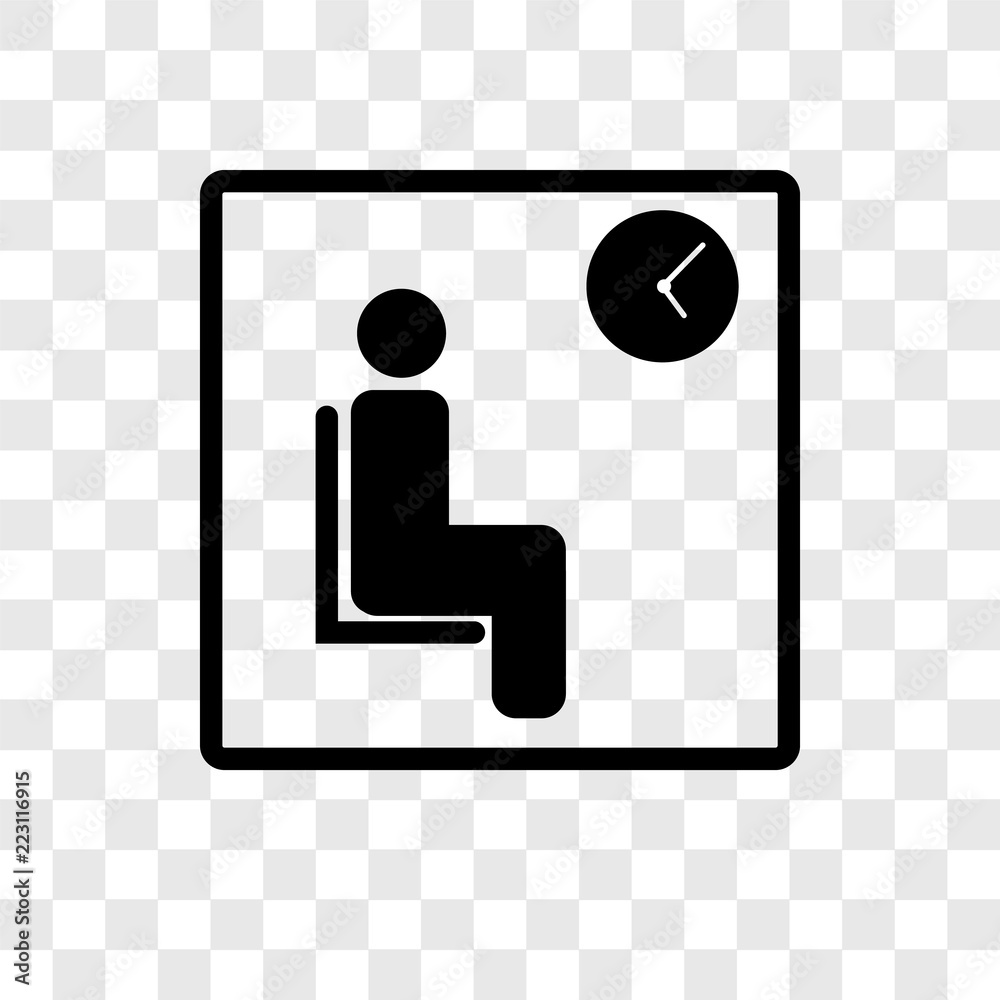 Waiting room vector icon isolated on transparent background, Waiting ...