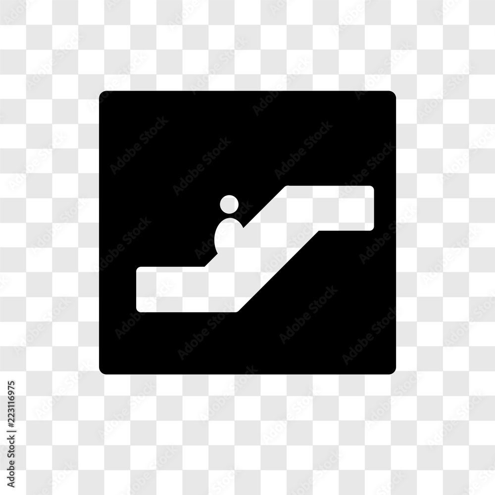 Escalator vector icon isolated on transparent background, Escalator ...
