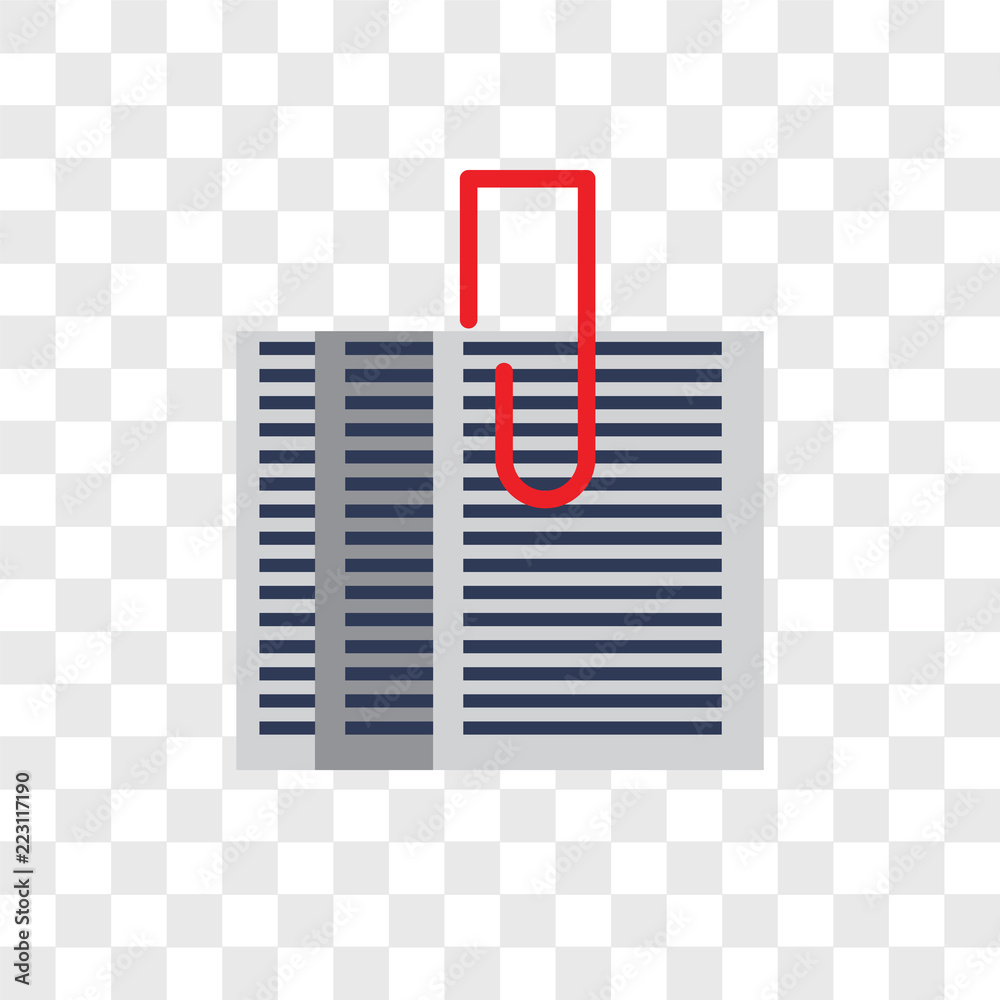paper clip icons isolated on transparent background. Modern and ...