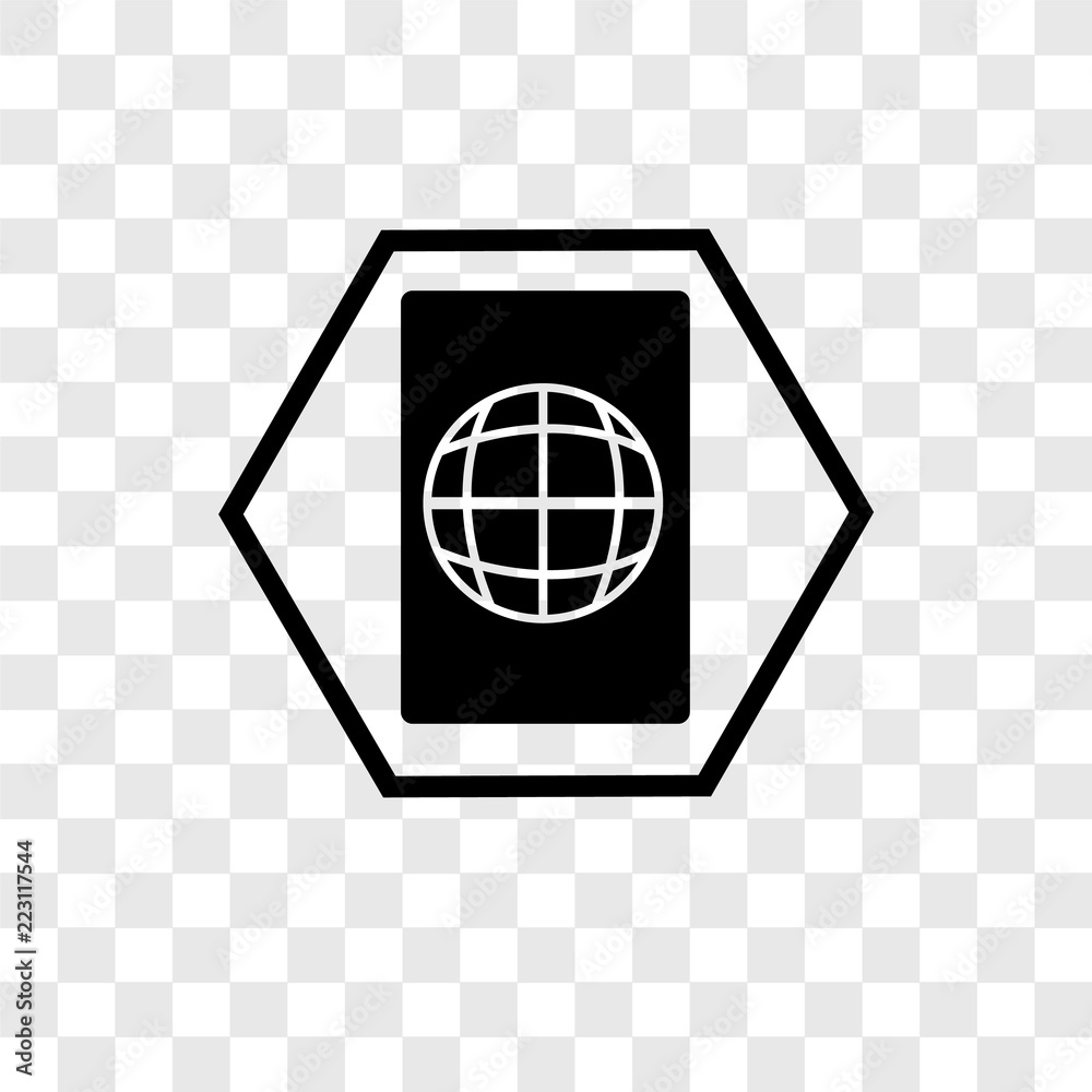 Passport vector icon isolated on transparent background, Passport logo ...