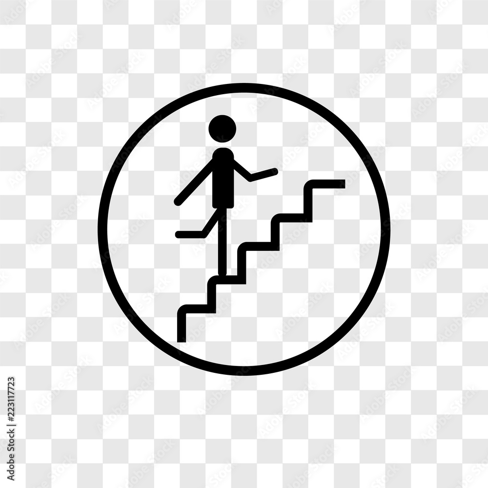 Walking Up Stair vector icon isolated on transparent background ...