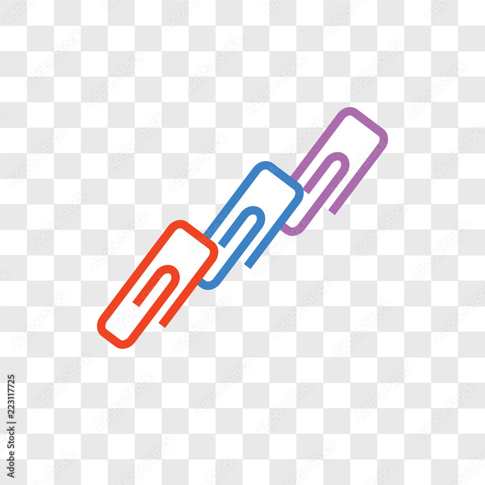 paper clip icons isolated on transparent background. Modern and ...