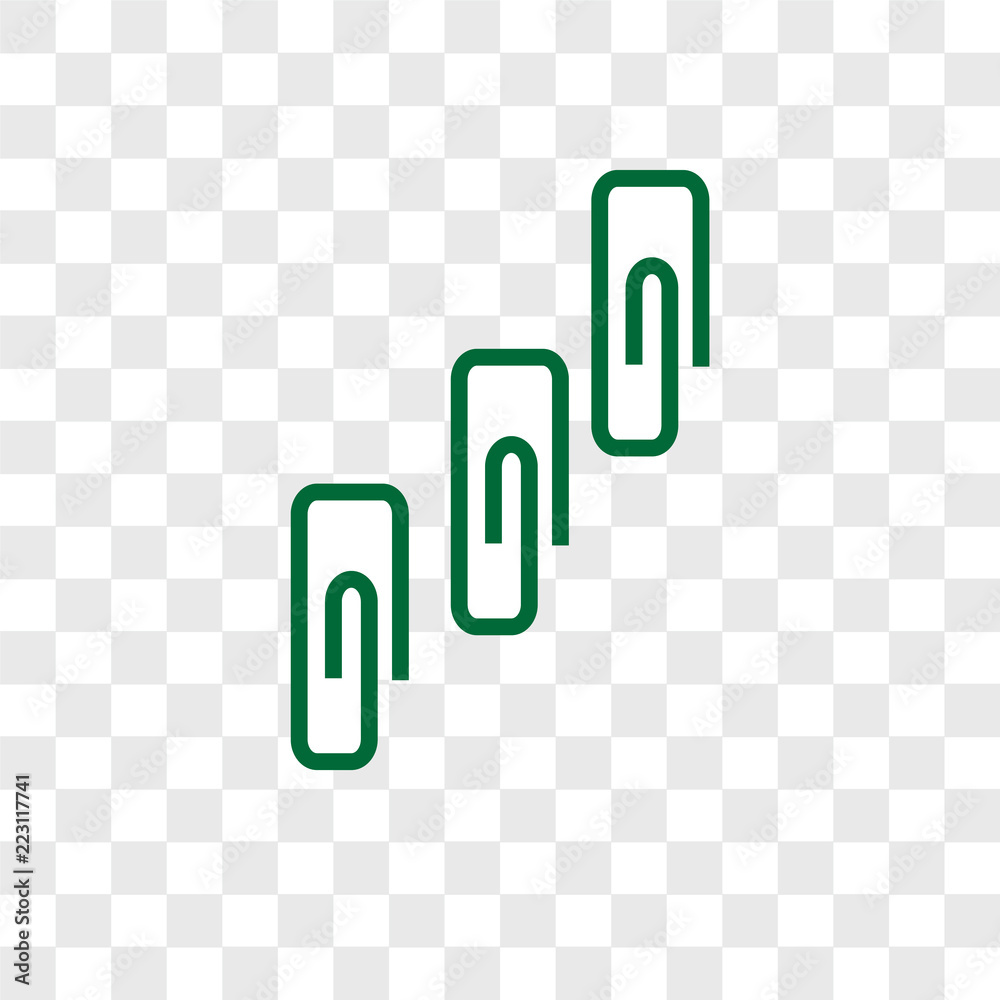 paper clip icons isolated on transparent background. Modern and ...