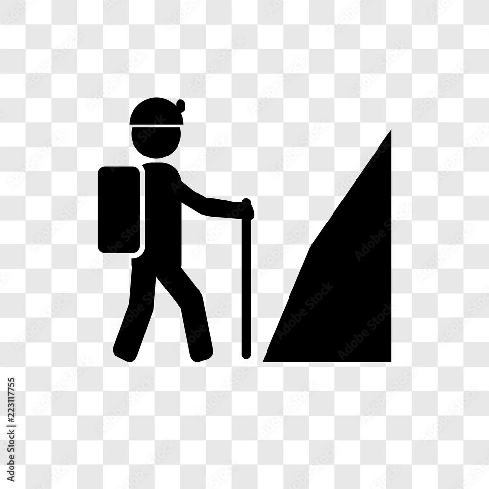 Trekking vector icon isolated on transparent background, Trekking logo ...