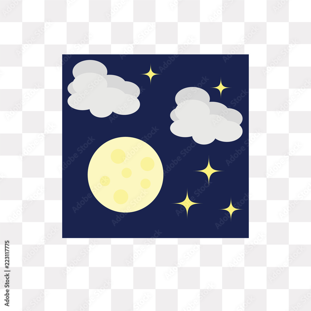 night icon on transparent background. Modern icons vector illustration ...