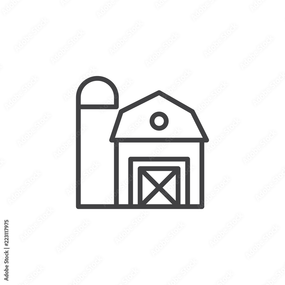 Farm barn outline icon. linear style sign for mobile concept and web ...