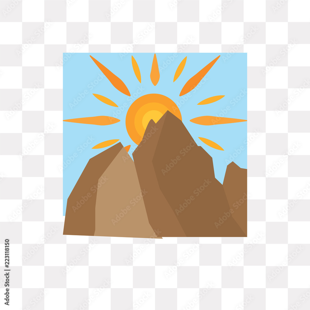 sunrise icon on transparent background. Modern icons vector ...