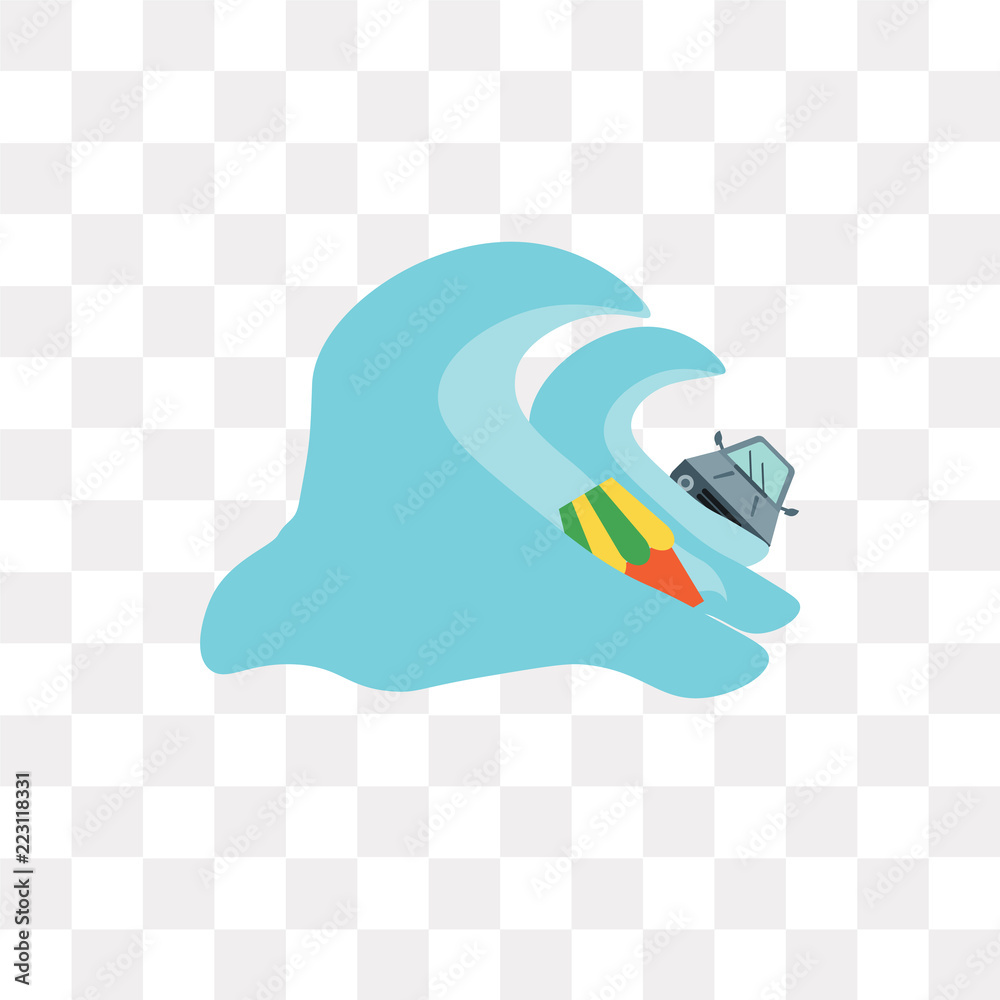 tsunami icon on transparent background. Modern icons vector ...