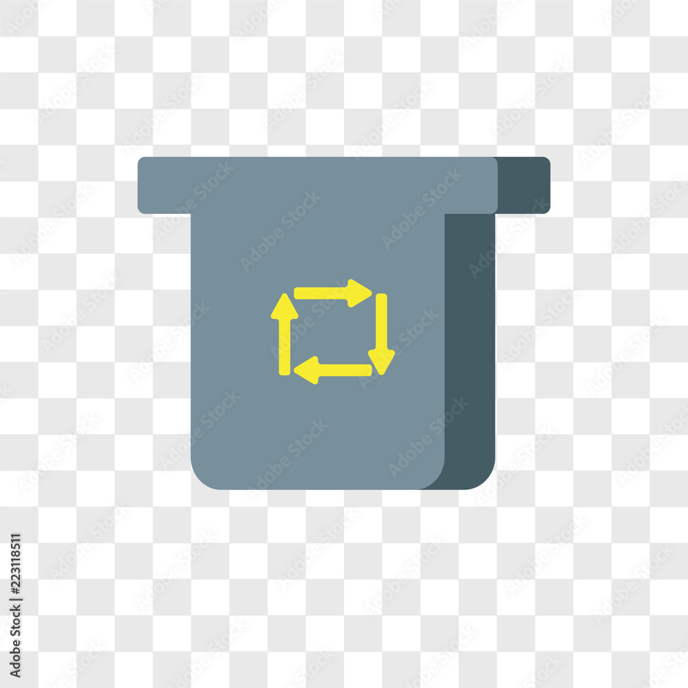 Recycle bin vector icon isolated on transparent background, Recycle bin ...