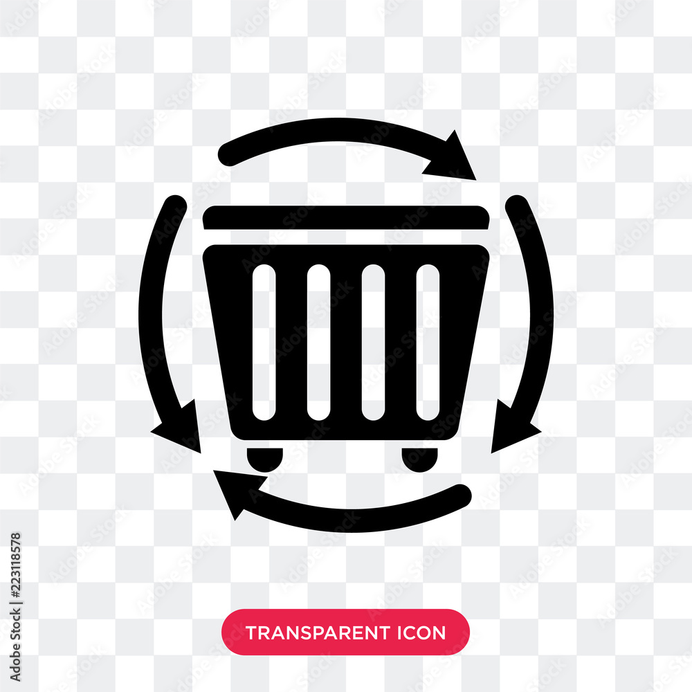 Recycling bin vector icon isolated on transparent background, Recycling ...