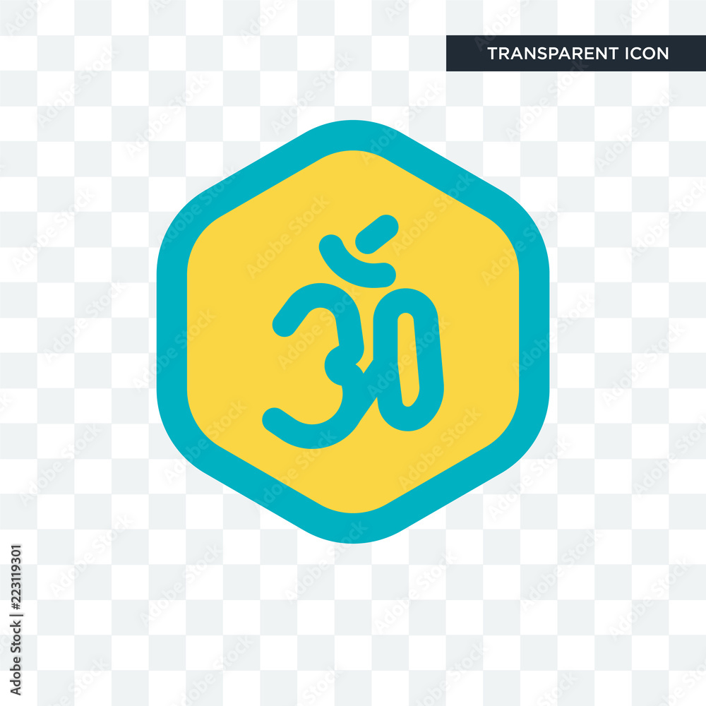 Om vector icon isolated on transparent background, Om logo design Stock ...