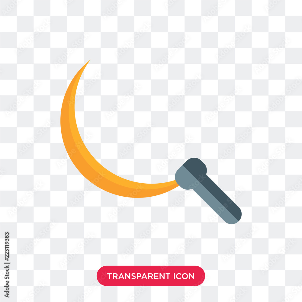 Sickle vector icon isolated on transparent background, Sickle logo ...