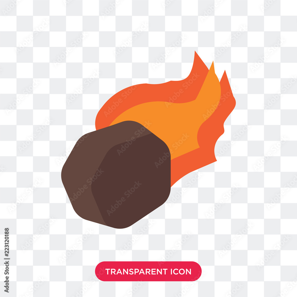 Meteorite vector icon isolated on transparent background, Meteorite ...