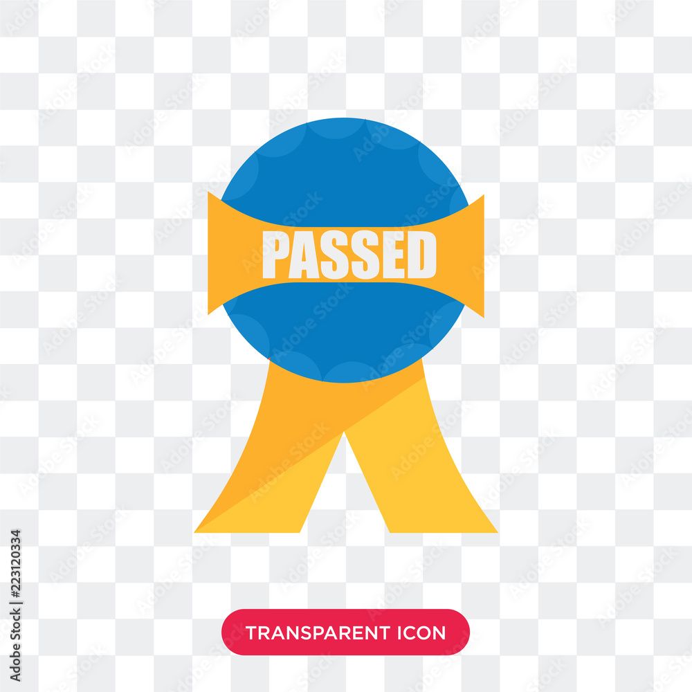 Passed vector icon isolated on transparent background, Passed logo ...