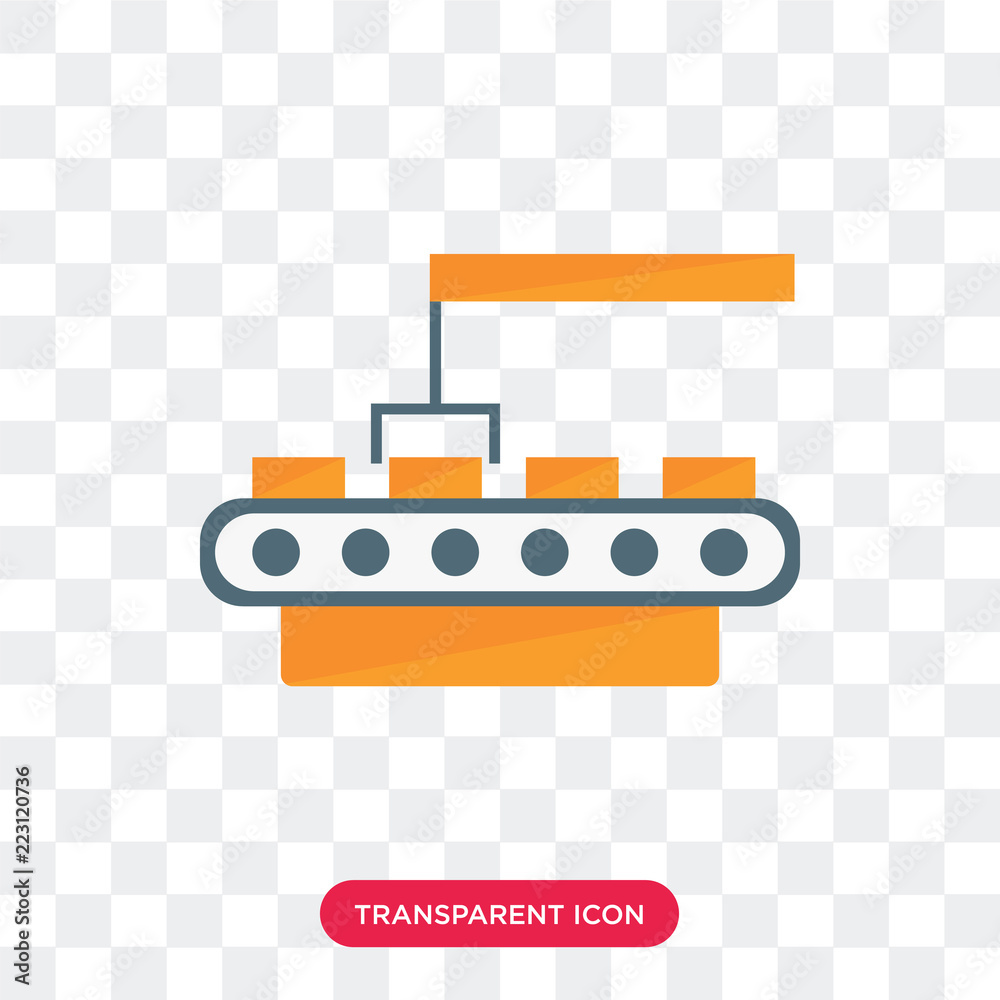Conveyor vector icon isolated on transparent background, Conveyor logo ...