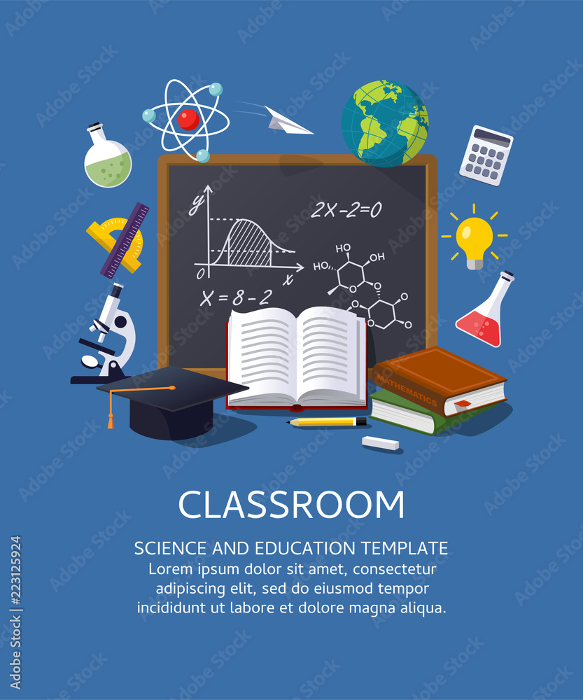 Classroom background. Education and learning concept. Student ...