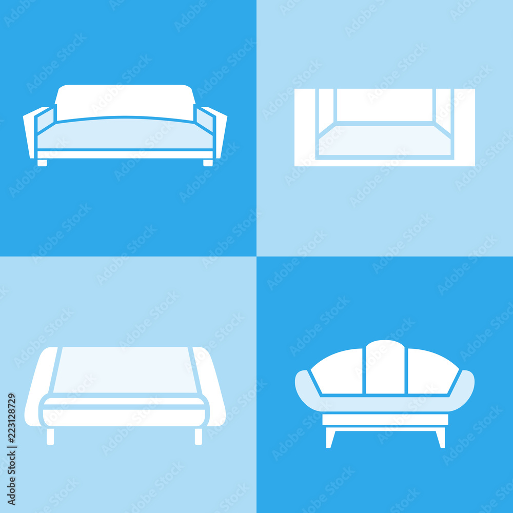 sofa and couch icons in blue Stock Vector | Adobe Stock