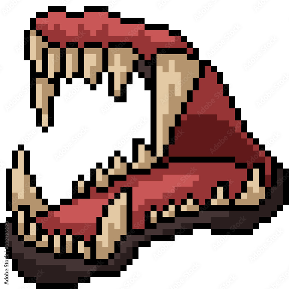 vector pixel art animal fang Stock Vector | Adobe Stock