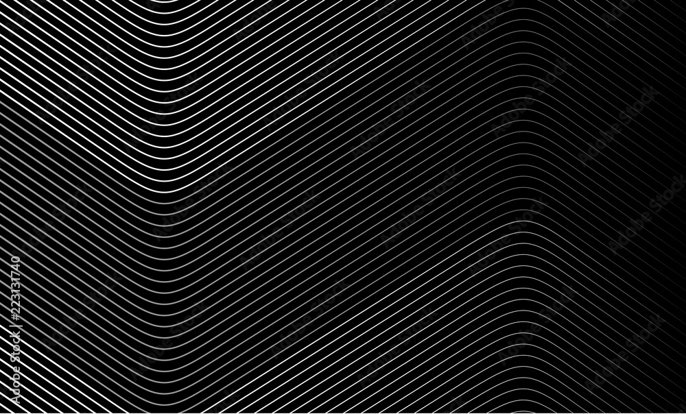 Vector Illustration of the pattern of white lines on black background ...