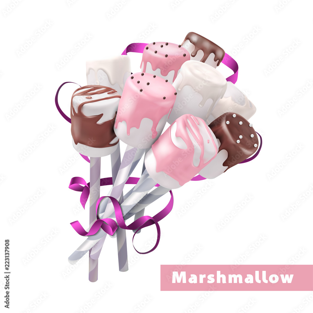 Marshmallows On A Stick Clipart