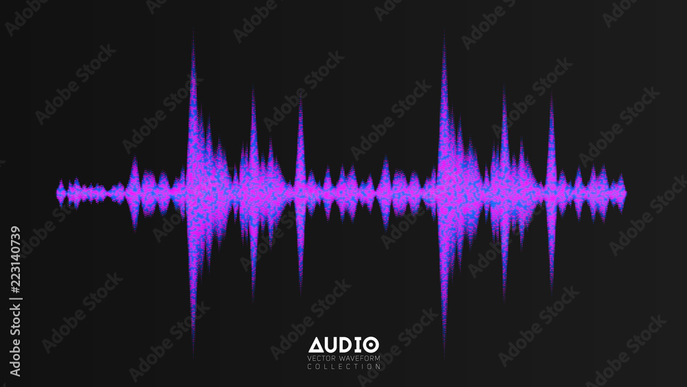 Vector audio wavefrom. Abstract music waves oscillation. Futuristic ...