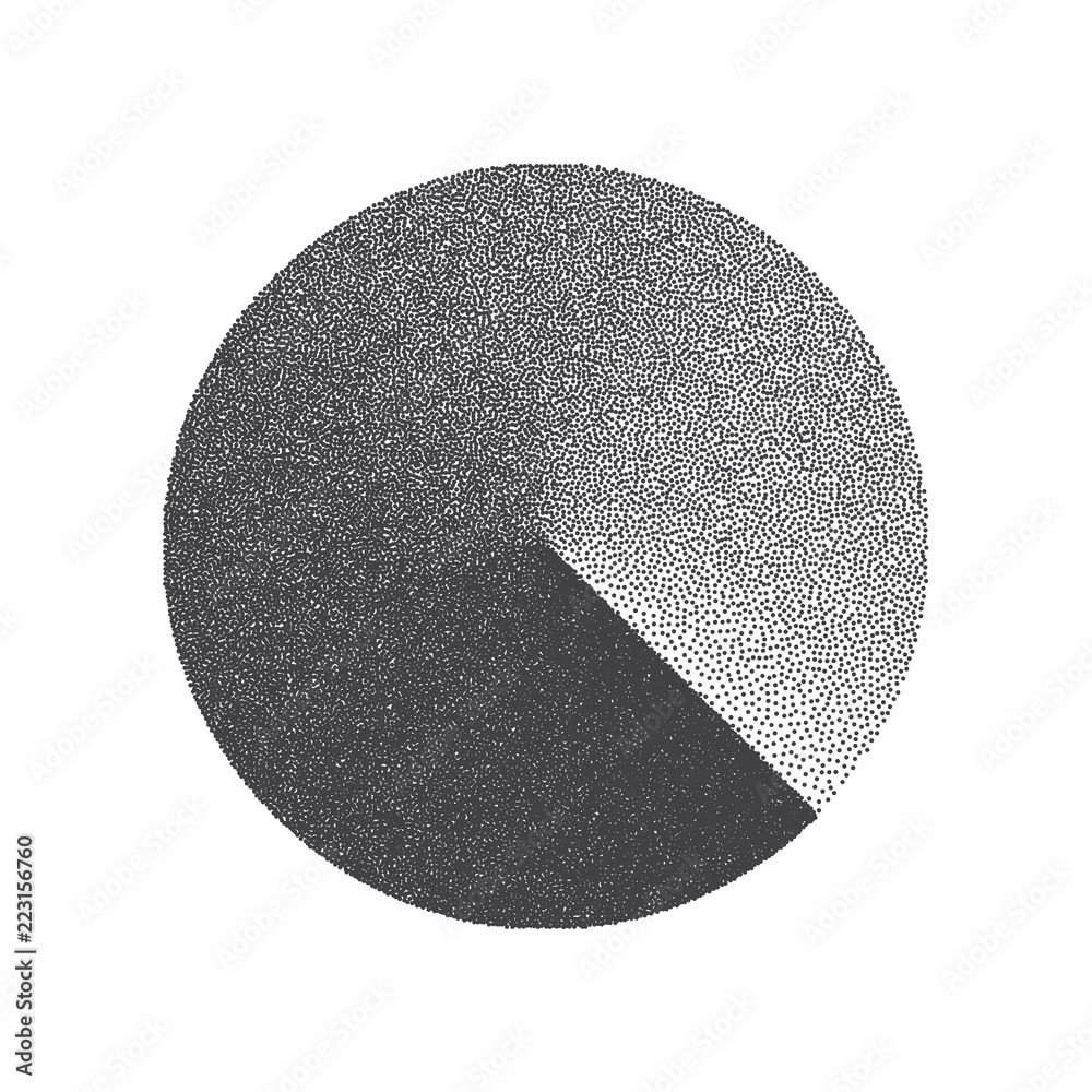 Minimal Vector Stippled Circle Shape. Dotwork Art Illustration ...