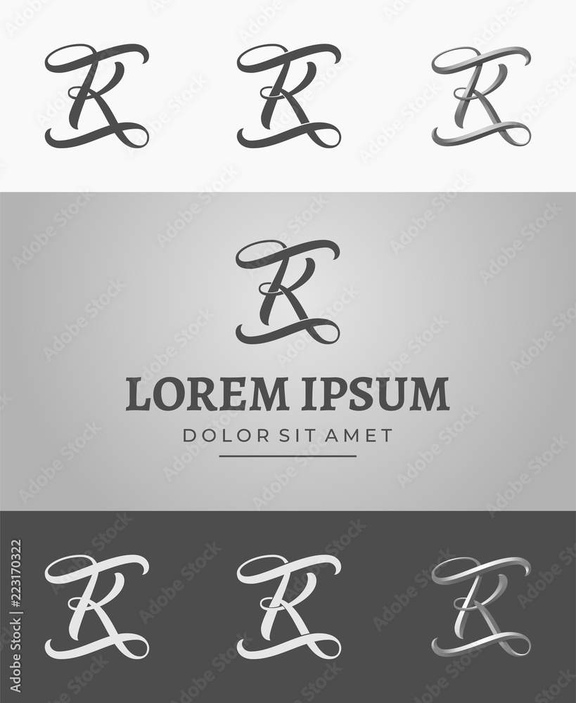 K monogram template for logo design. Symbol for monogram design ...