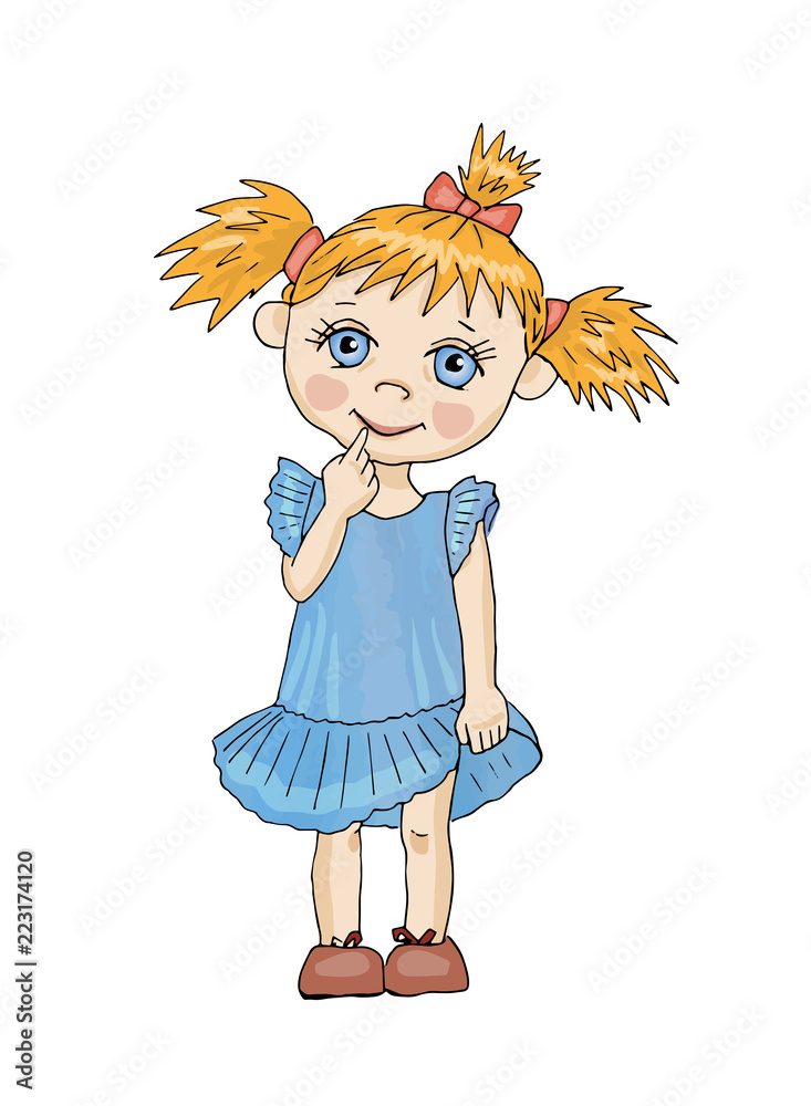 Goofy Cartoon Little Girl