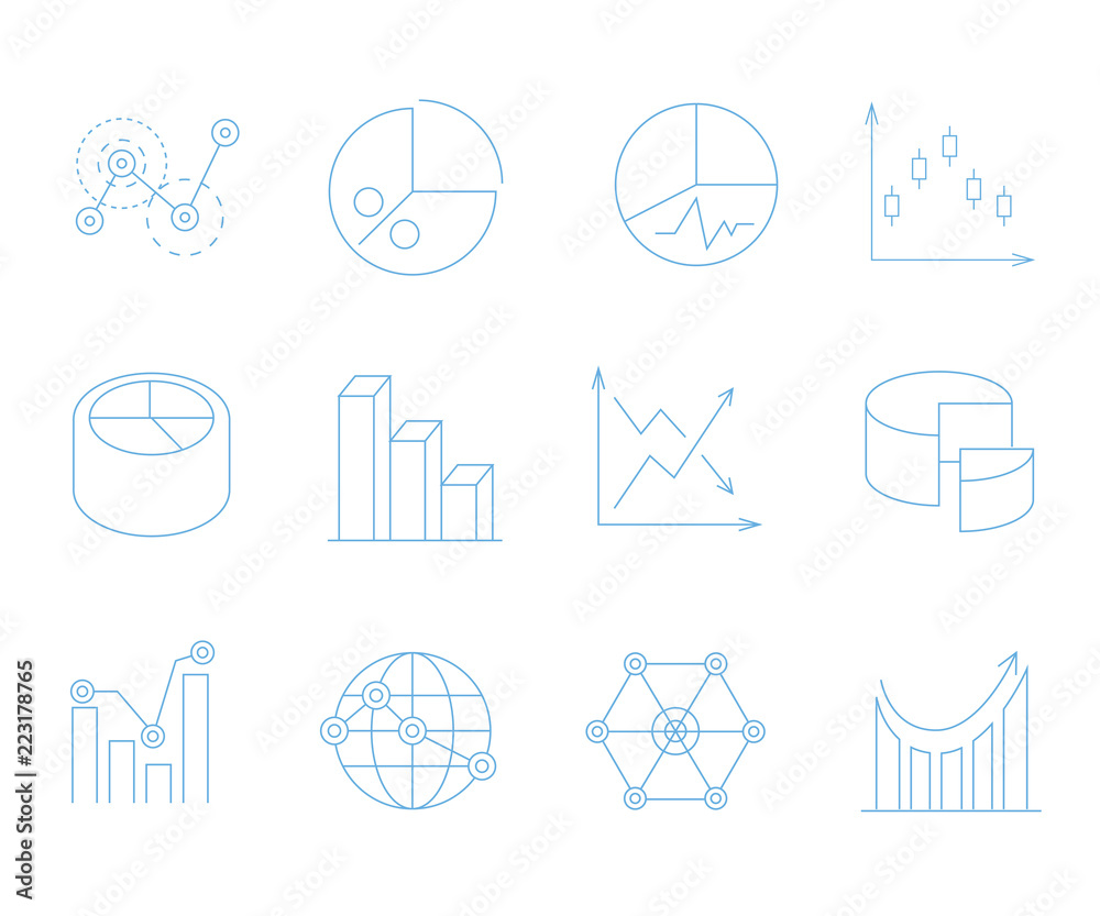 data analysis icons, graph and chart icons Stock Vector | Adobe Stock