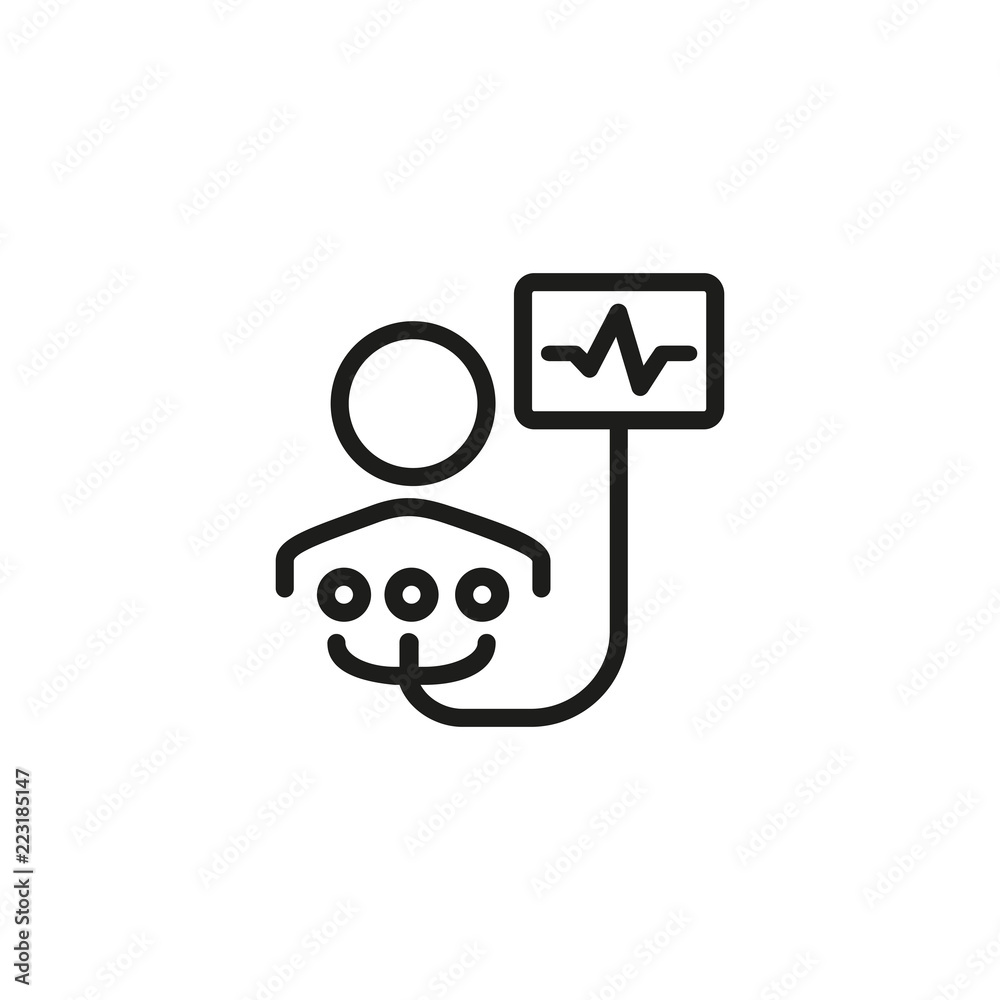 Electrocardiogram line icon. Patient, monitor, ecg. Health care concept ...