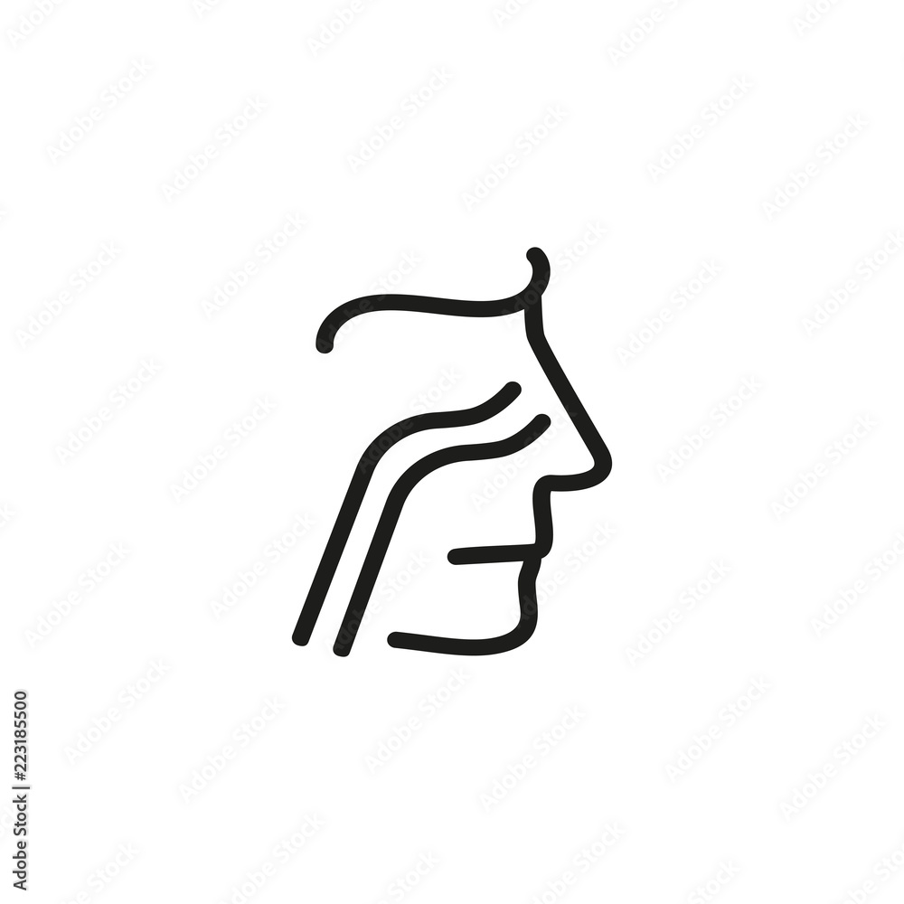 Nasal passage line icon. Nose, throat, sinus. Health care concept. Can ...
