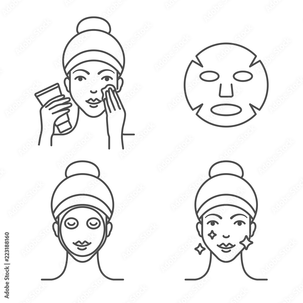 How to use a sheet mask, steps. Stock Vector | Adobe Stock
