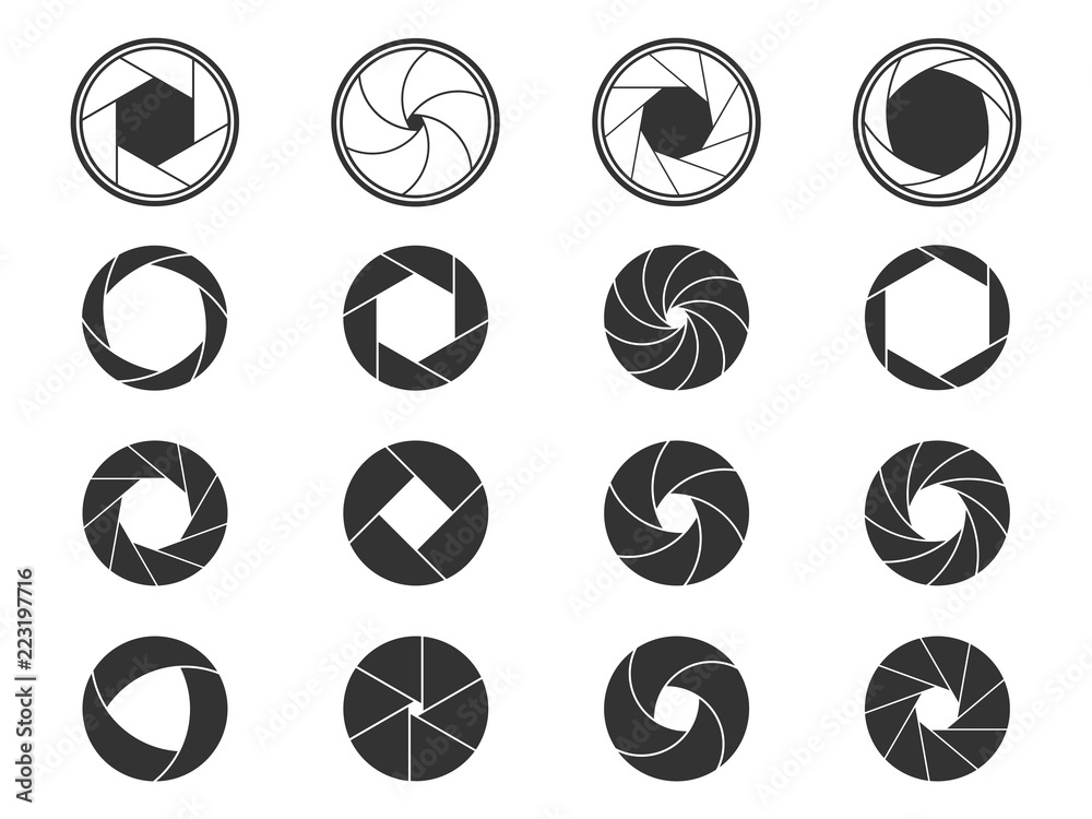 Shutter icons Stock Vector | Adobe Stock