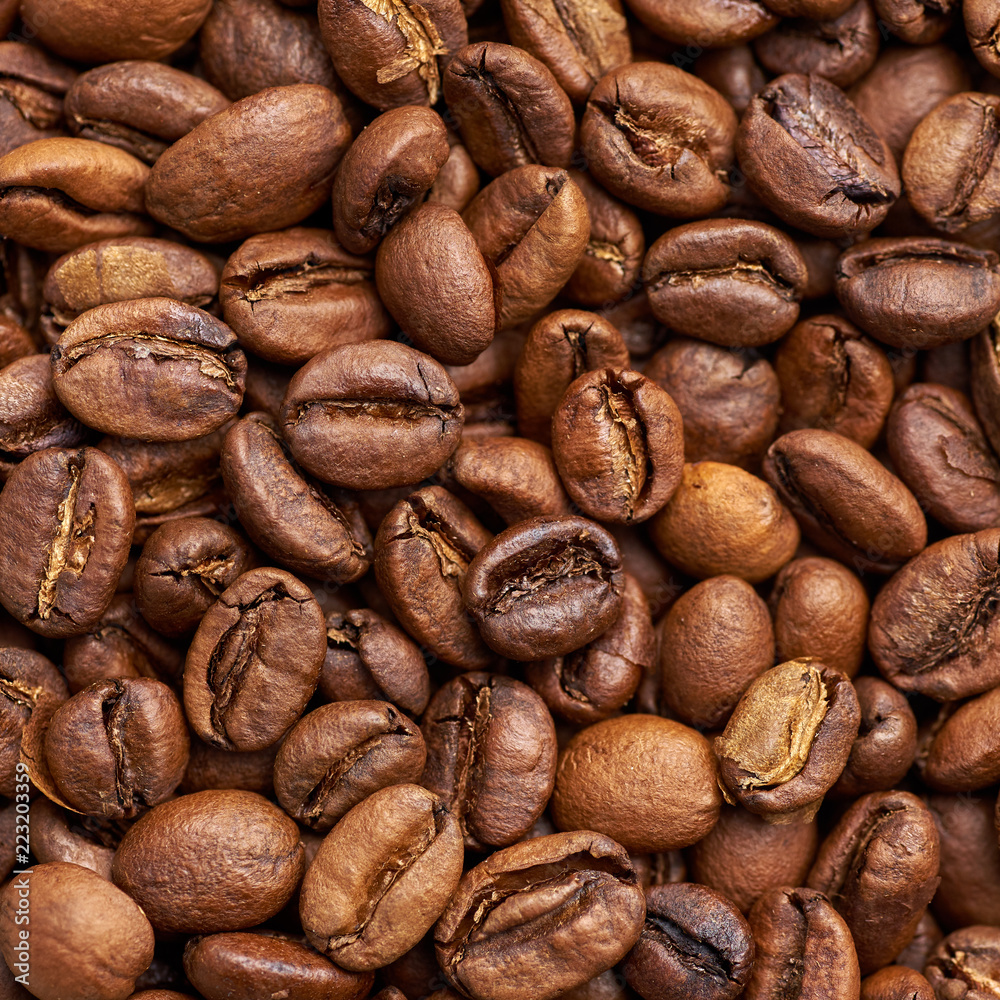 Beautiful light brown coffee beans. Ideal coffee texture for any layout ...
