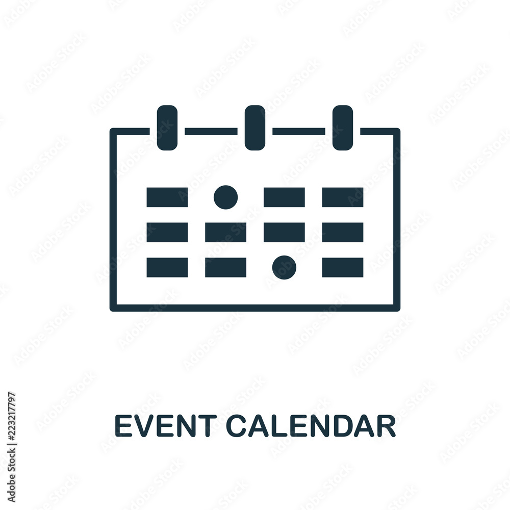 Event Calendar Icon Monochrome Style Design From Smm Icon Collection Ui Pixel Perfect Simple